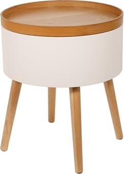 The Home Deco Factory Beistelltisch mit runder Brust, Weiß