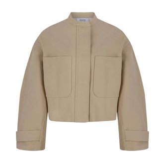 Maison Kitsun&eacute; Cropped Jacket - - Jackets - Damen - Beige - 2XS