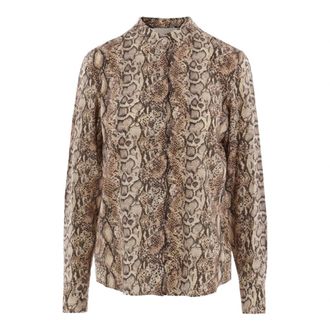Isabel Marant Seidenbluse mit Pythonmuster und Stehkragen - - Blouses & Shirts - Damen - Mehrfarbig - S
