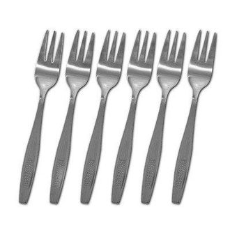 Esmeyer Kuchengabeln Yvonne poliert verskinnt 12 St&uuml;ck, Edelstahl rostfrei, Silber, 13.5 x 3.5 x 3.5 cm, 6-Einheiten