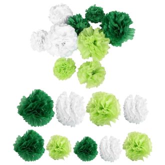 Cabilock 24st&uuml;cke Gr&uuml;ne Pompons Aus Seidenpapier Als Blumen F&uuml;r Hochzeiten Und Geburtstage Dekorative Papierpompons F&uuml;r Party-Dekorationen Und Hintergrunddekor