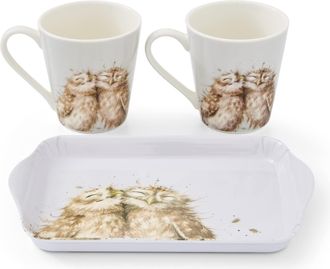 Portmeirion X0011658893 Streutablett (Eulen), Porzellan, grau