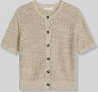 Marc O'Polo Loose Fit Strickjacke aus Baumwolle-Leinen-Mix