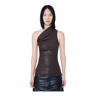 Rick Owens Athena One-Shoulder Tank Top - - Tops - Damen - Braun - L