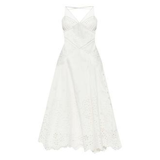 Self Portrait Robe Blanche &agrave; D&eacute;tails de - Femme - Robes - Blanc - Taille: 38 FR