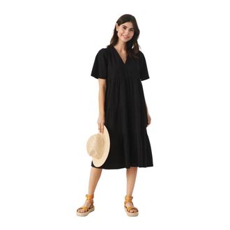 Part Two Schwarzes ausgestelltes Midikleid - - Dresses - Damen - Schwarzk - M