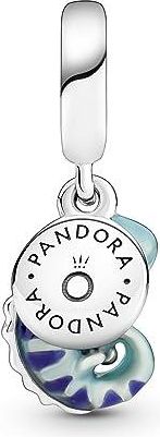 Pandora Pandora Moments Charm pendant Caméléon en argent sterling avec émail bleu turquoise à bleu foncé, violet à rose