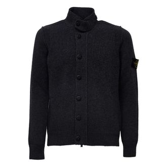 Stone Island Strickjacke Finezza 7 mit Kn&ouml;pfen - - Knitwear - Herren - Grau - S