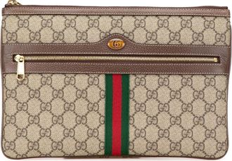 Gucci Clutches - GG Supreme Web Ophidia Clutch - Gr. unisize - in Braun - f&uuml;r Damen