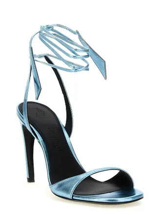 The Attico Womens Ora Heel Sandal Blue Calfskin Leather