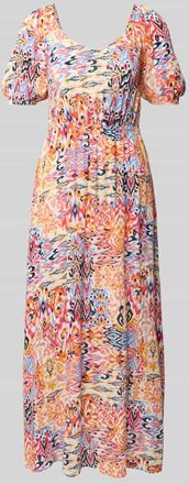 Ichi Midikleid aus Viskose mit V-Ausschnitt