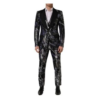 Dolce & Gabbana Costume Martini Jacquard Coupe Ajust&eacute;e 3 Pi&egrave;ces - Homme - Costumes - Noir - Taille: M