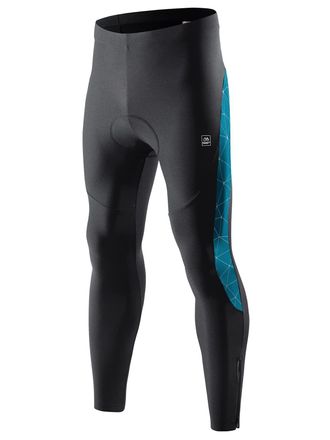 Santic Herren Radlerhose Lang Fahrradhose Winter 4D Gepolsterte Legging Radsport Windproof Fleece Radhose,Navy Blau XXXL