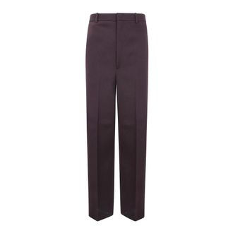 Jil Sander Wool Hose mit B&uuml;gelfalte - - Trousers - Herren - Braun - M