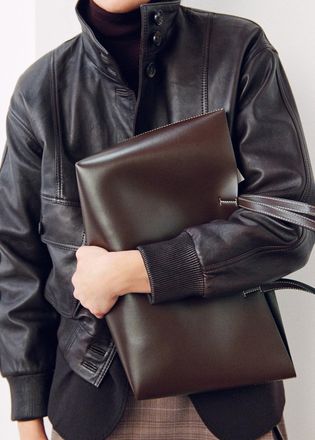 Mango Shopper-Bag mit Doppelhenkel braun - Damen - Einheitsgr&ouml;&szlig;e - MANGO