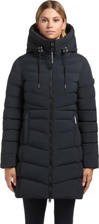 Khujo Damen langer Wintermantel warmer Steppmantel mit gro&szlig;er verstellbarer Kapuze Tuhani5 Port Blue Gr. XXL