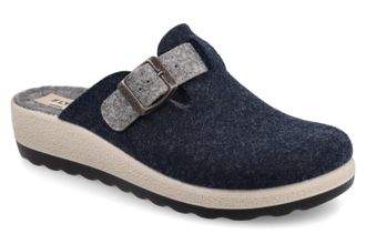 FLY FLOT | Bio Style Woman, Hausschuhe für Damen mit verstellbarer Schnalle, Pantoffeln mit recyceltem Tier-Obermaterial, Antishock Mikrofaser Einlegesohle, bl