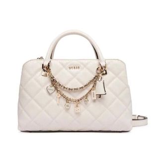 Guess Femme, Sacs, Blanc, Taille: ONE Size Libby 2 Comp Satchel