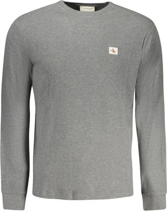 Calvin Klein Homme, Pulls, Gris, Taille: XL Waffle Badge Crew