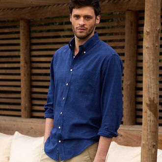 Bexley Colten - Chemise homme chambray bleu fonc&eacute;