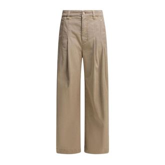 Brunello Cucinelli Femme, Jeans, Beige, Taille: 36 FR Wide Pantalons