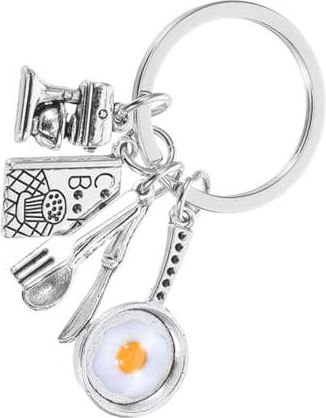 Garneck Porte Cl&eacute;s Ustensiles de Cuisine de Zinc Durable Design Cr&eacute;atif OEuf Au Plat Cuill&egrave;re et Fourchette Accessoire Fonctionnel pour Cl&eacute;s et Petits Objets