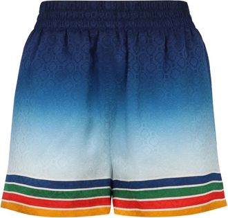 Casablanca Femme, Shorts, Bleu, Taille: 36 FR Silk Shorts