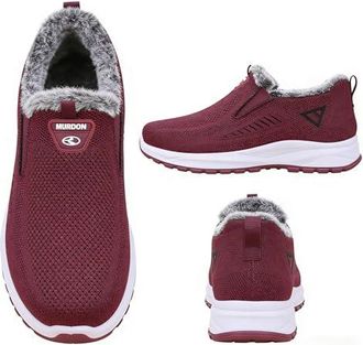 Generic Baskets dhiver doubl&eacute;es en polaire pour femme - Semelle antid&eacute;rapante, chaussures d&eacute;contract&eacute;es confortables pour temps froid au quotidien, violet, 35