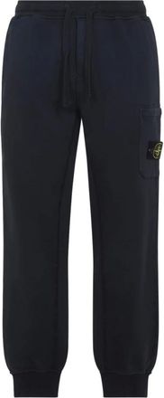 Stone Island Homme, Pantalons, Bleu, Taille: XL Compass-badge Cotton Track Pants