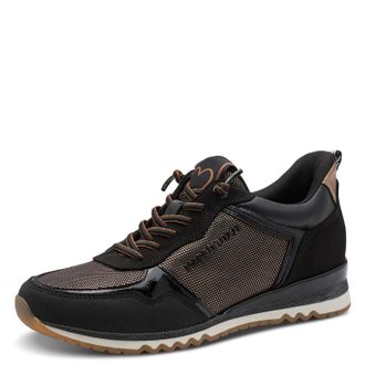 Marco Tozzi Slip-On Sneaker MARCO TOZZI, Damen, Gr. 39, schwarz kombiniert, Lederimitat, Textil, metallisierte Fasern, unifarben mit Farbeinsatz, Schuhe, Freizeit