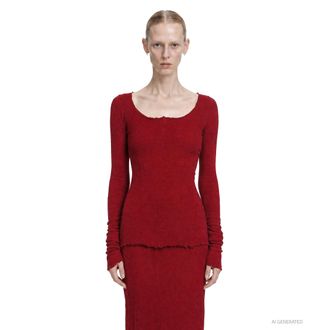Marc Le Bihan Stretch Long Sleeve Corset Top