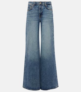 7 For All Mankind Mid-Rise Wide-Leg Jeans Willow