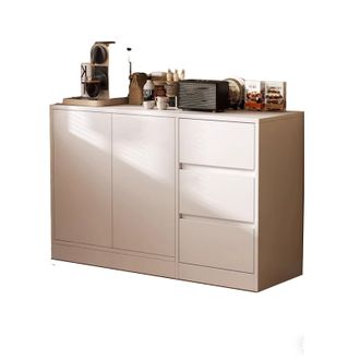 Generic Sideboard 80-140 cm In verschiedenen Gr&ouml;&szlig;en erh&auml;ltlich Stabile Konstruktion K&uuml;chenschrank Esszimmer-Barschrank Zweifarbige Farboptionen(White,L-120CM)
