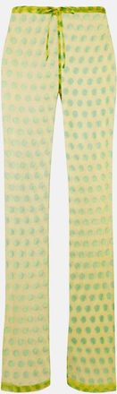 Dries Van Noten Gerade Hose aus Seide