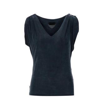 Roberto Ricci Design &Auml;rmelloses V-Ausschnitt-Oberteil - - Tops - Damen - Schwarzk - M