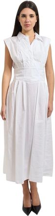 Guess Femme, Robes, Blanc, Taille: 42 FR Long Cotton Shirt Dress