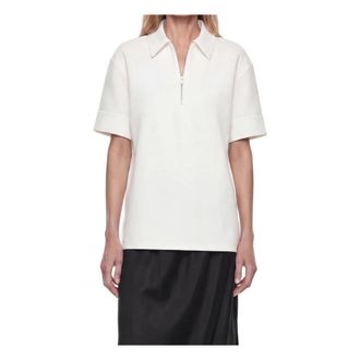 Jil Sander Polo-T-Shirt aus Baumwollmischung - - Blouses & Shirts - Damen - Wei&szlig; - 2XS