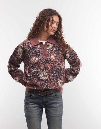 Wrangler ranch pull polo fleuri rose