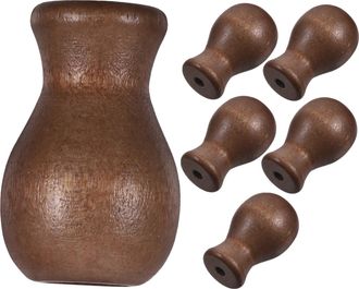 Artibetter 6 Stück Teiliges Holz kordelquasten für Vorhänge und Jalousien Robuste Holzknöpfe für Gardinenrollos Braune Fenster Cord Pulls Einfaches Design für Vi