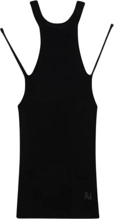 Msgm Msgm, Femme, Tops, Noir, Taille: 36 FR Haut dos nu Techno Viscose