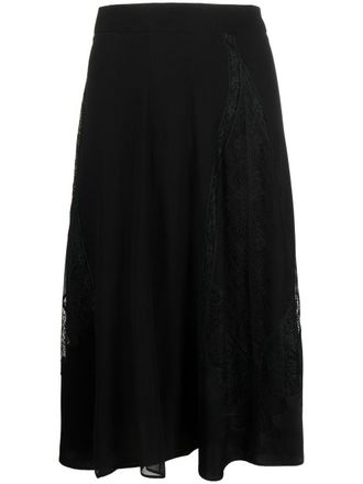Alberta Ferretti Rock mit Spitzeneinsatz - Schwarz