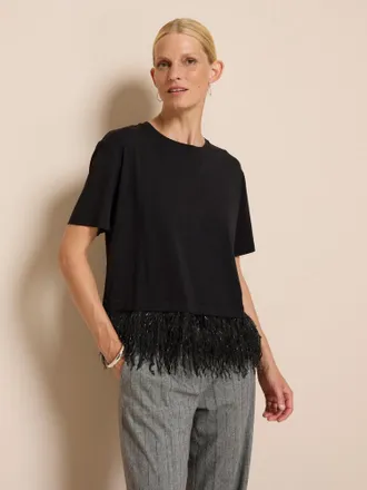 Oui Rundhals-Shirt oui schwarz