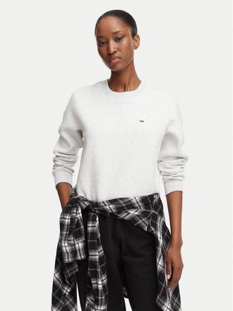 Tommy Jeans Sweatshirt Flag DW0DW19959 Hellgrau Regular Fit