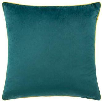 furn. Meridian Kissenbezug - luxuri&ouml;ser kontrastfarbener paspelierter Samt-Dekobezug (Blaugr&uuml;n/Zylon - 45x45cm)