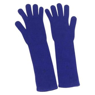 Chanel Gants en cachemire Pre-owned - Femme - Pre-owned - Bleu - Taille: ONE Size