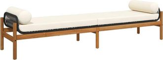 vidaXL Vidaxl - Banc de jardin avec coussin noir r&eacute;sine tress&eacute;e acacia