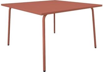 Vente-Unique Table de Jardin carr&eacute;e L.120 cm en m&eacute;tal - Terracotta - MIRMANDE de MYLIA