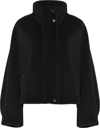 Manila Grace Veste &agrave; col montant en tissu - Femme - Vestes - Noir - Taille: 40 FR