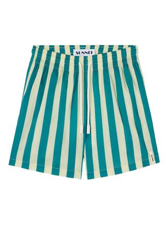 Sunnei short de bain à design rayé - Vert