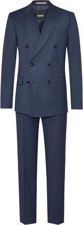 HUGO BOSS Zweireihiger Anzug aus einem elastischem Wollmischgewebe in